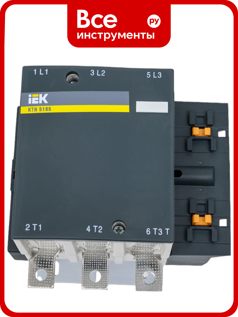 Контактор IEK КТИ-5185 силовой трёхфазный с дополнительными контактами NO, монтаж на плате, степень защиты