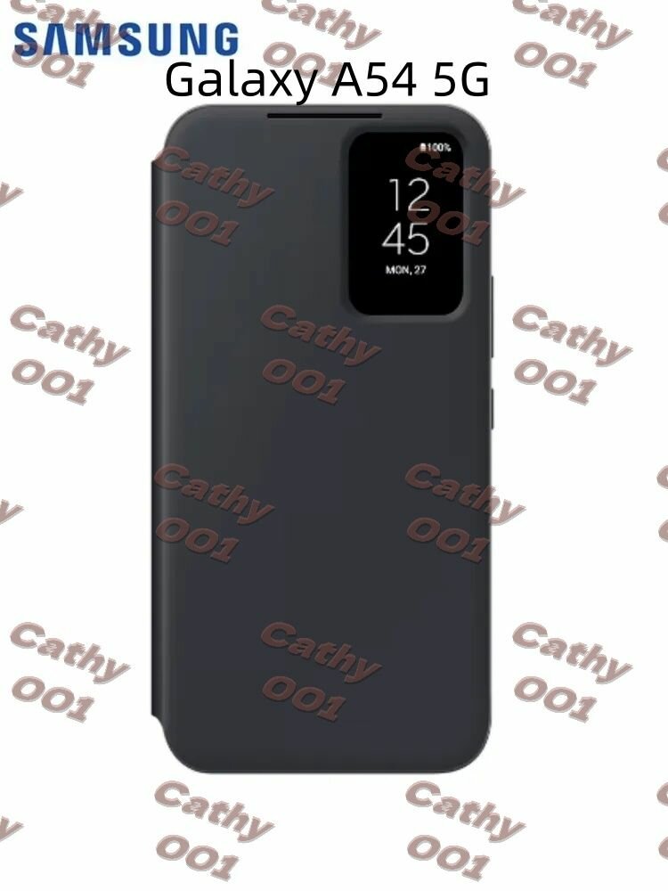 Чехол "Smart View Wallet Case", для Samsung Galaxy A54, силикон, поликарбонат, черный