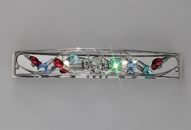 Kolarz Arabesque, бра, SW strass, голуб+зелен+красн, 2хG9, 25W, HW 7/50, SP 12 хром
