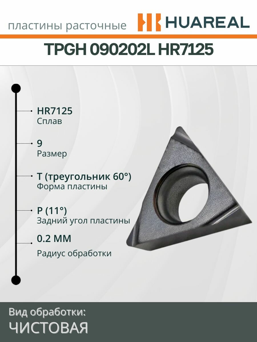 Сменная пластина TPGH 090202L HR7125 HUAREAL набор из 10 штук