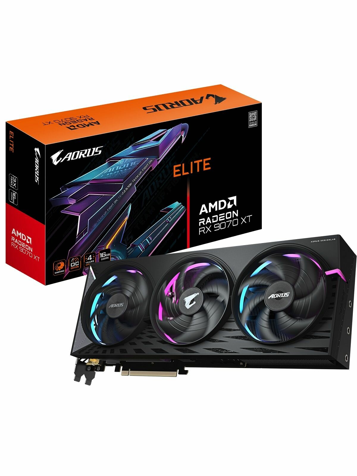 Видеокарта Gigabyte PCI-E GV-R9070XT AORUS E-16GD 1.0 AMD Radeon RX 9070XT
