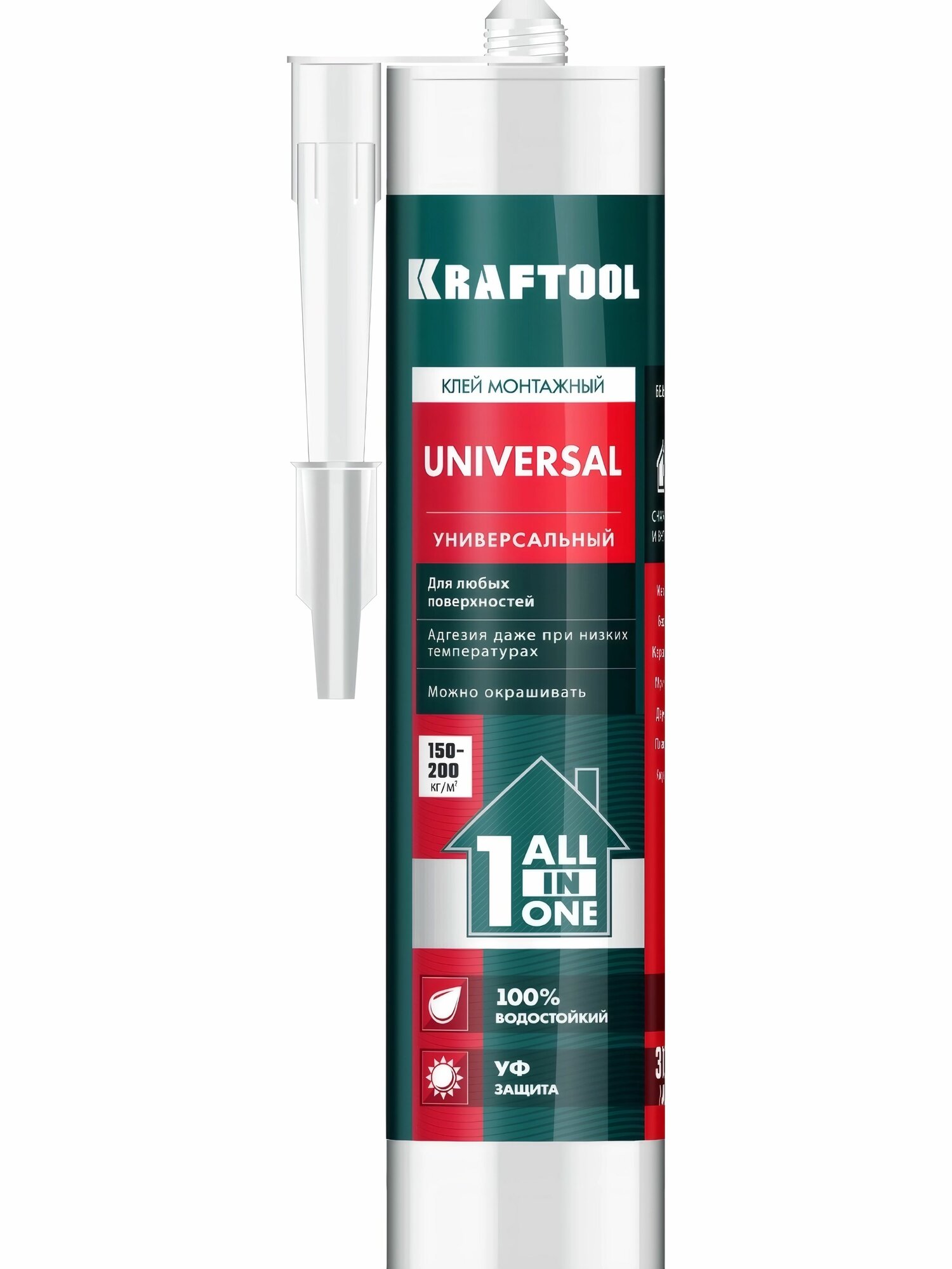 Монтажный клей (41341) KRAFTOOL UNIVERSAL 310 мл белый - 12 шт