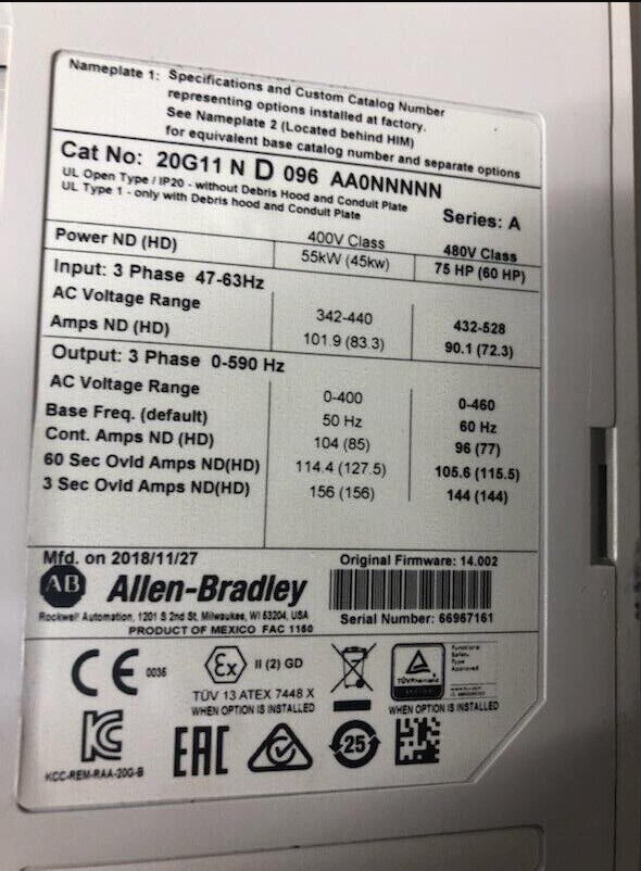 Модуль Allen-Bradley 20G11ND096AA0NNNNN