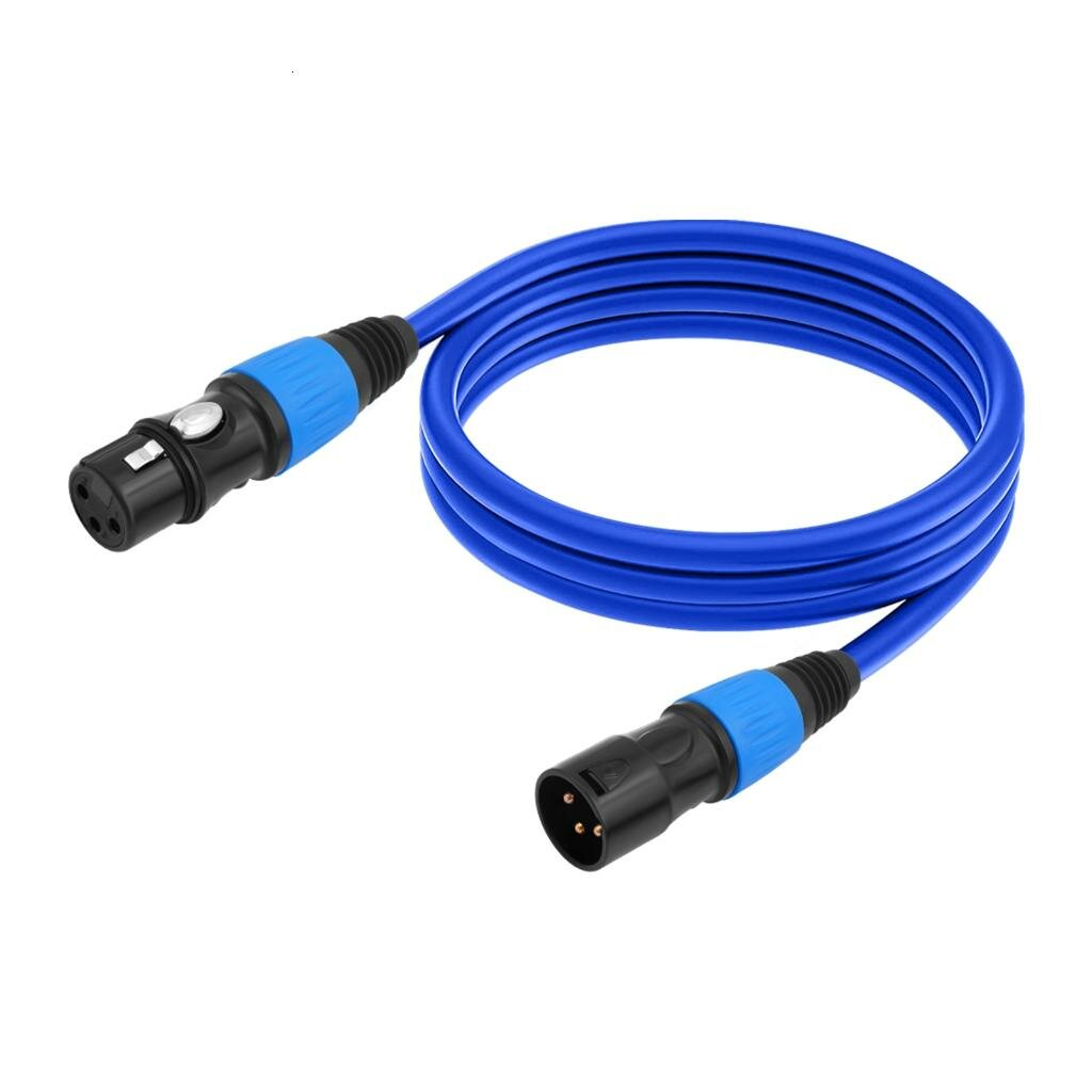 Микрофонный кабель «мама-папа» 3-pin, Синий - 3m