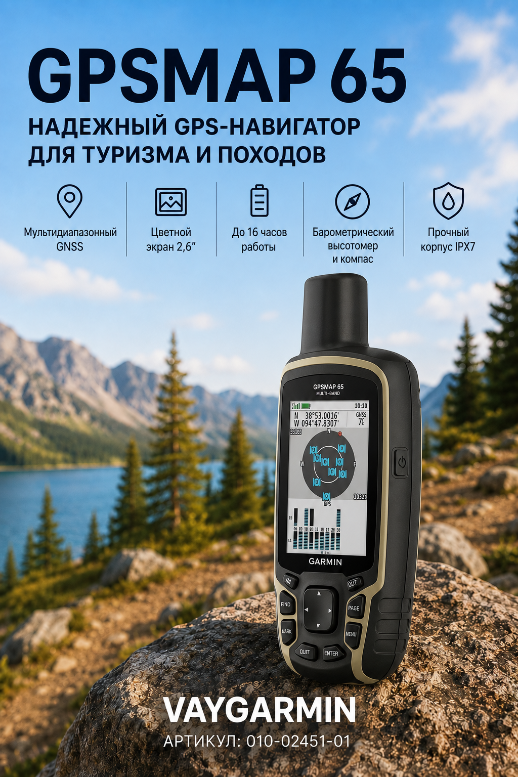 Навигатор Garmin GPSMAP 65 (010-02451-01)
