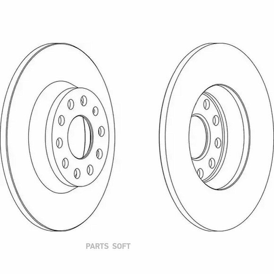 Тормозной диск задний Audi/VW/Seat/Skoda A3/Q3/Golf/PassatCC/Octavia/Touran/Tiguan 03- (цена за 1шт) от официального дистрибьютора, FERODO, артикул DDF1306