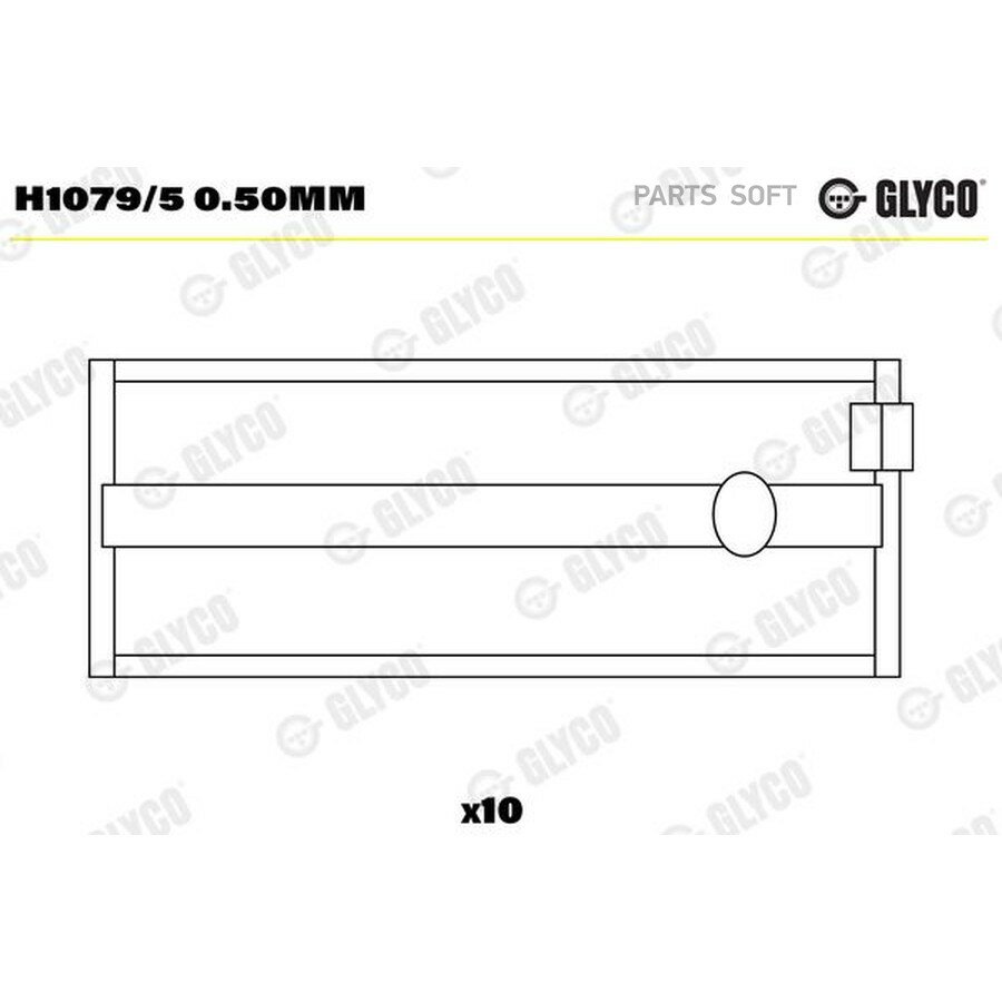 Подшипник коленвала от официального дистрибьютора, GLYCO, артикул H10795050MM