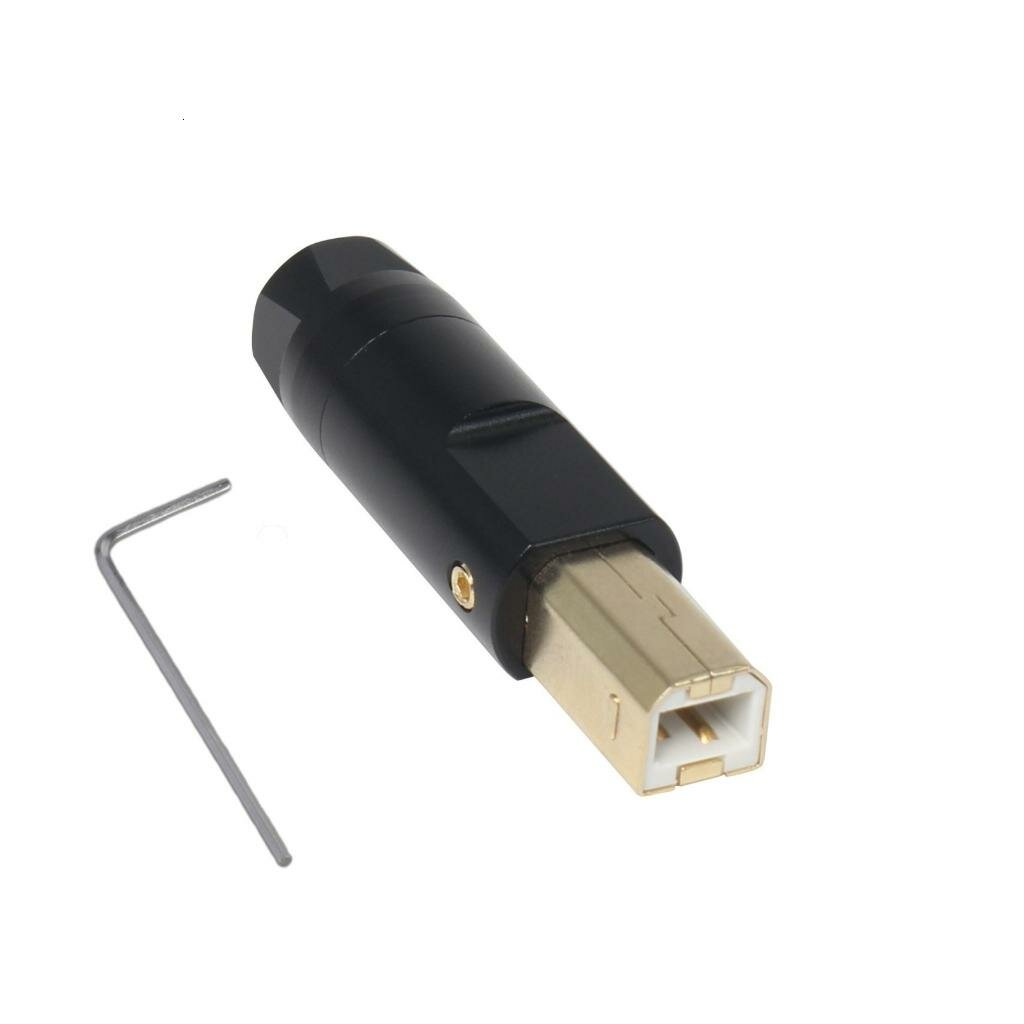 Золотистый разъём USB-B из алюминиевого сплава, Черный
