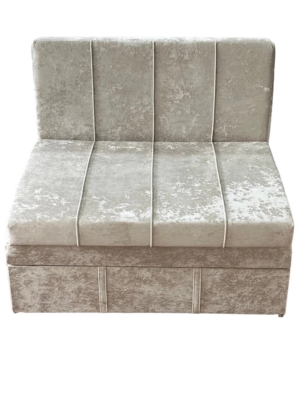 Диван-кровать StylChairs Сёма, ширина 90 см, без подлокотников, обивка велюр, цвет CRUSH бежевый