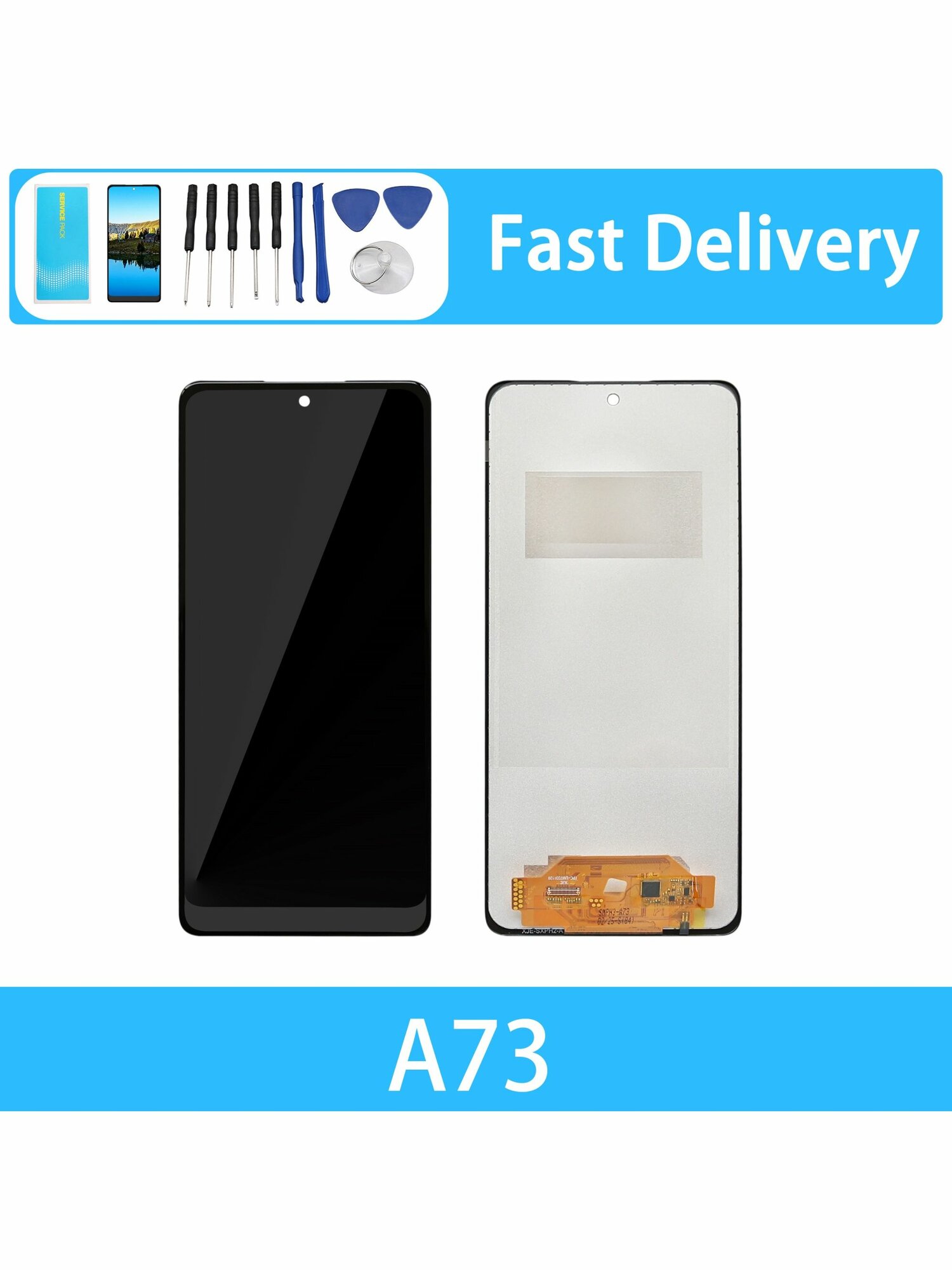 Дисплей для Samsung Galaxy A73 (без рамки), TFT LCD, 6.6", 720x1600, яркость 330 нит