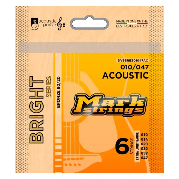 Струны для акустической гитары Markbass Bright Series Bronze 80/20 10-47