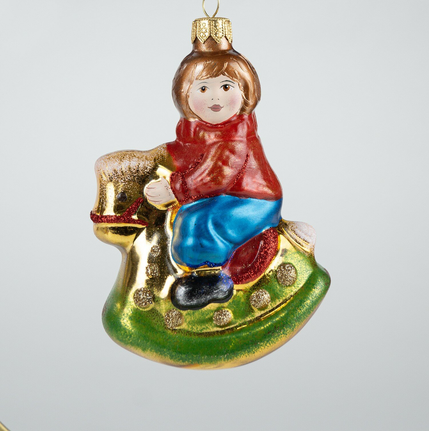 Елочная игрушка Малыш на лошадке