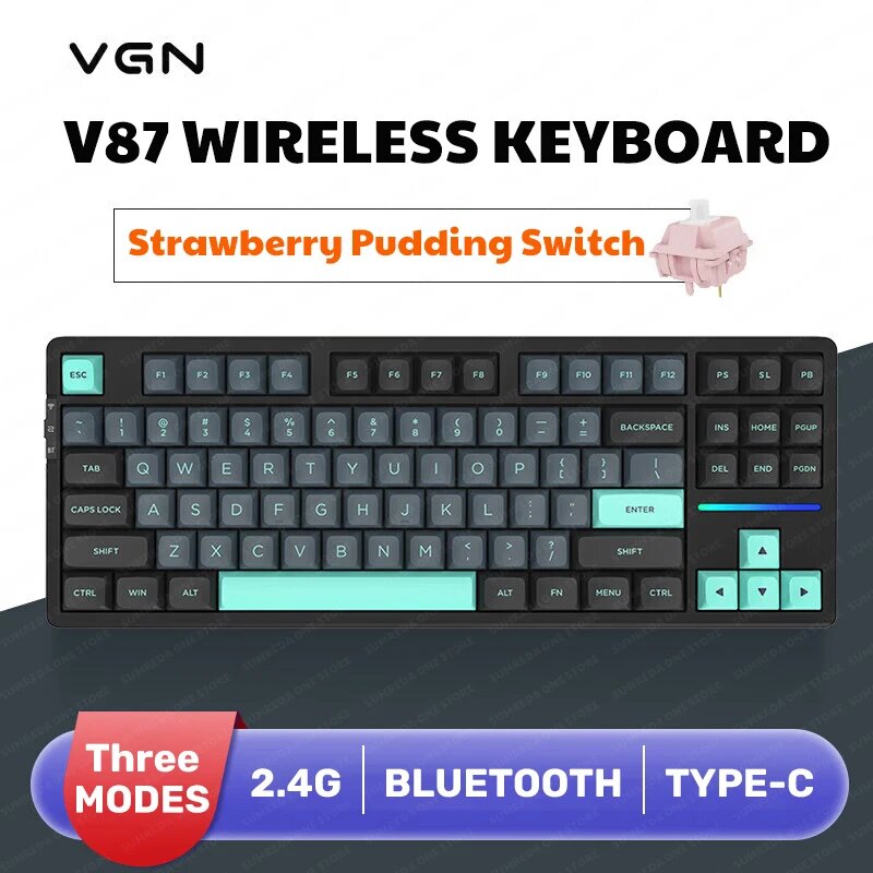 VGN V87 V87 Pro Механическая клавиатура 2.4G Bluetooth RGB с возможностью горячей замены