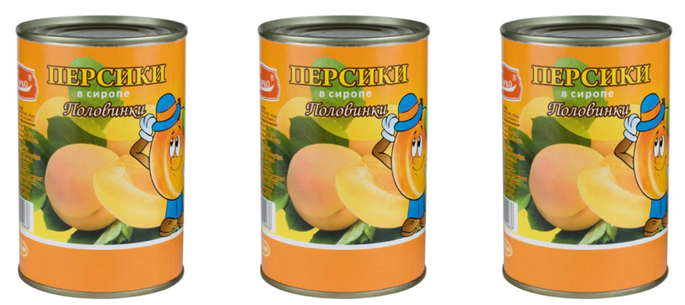 Консервированные персики Барко, 425 мл, 3 шт