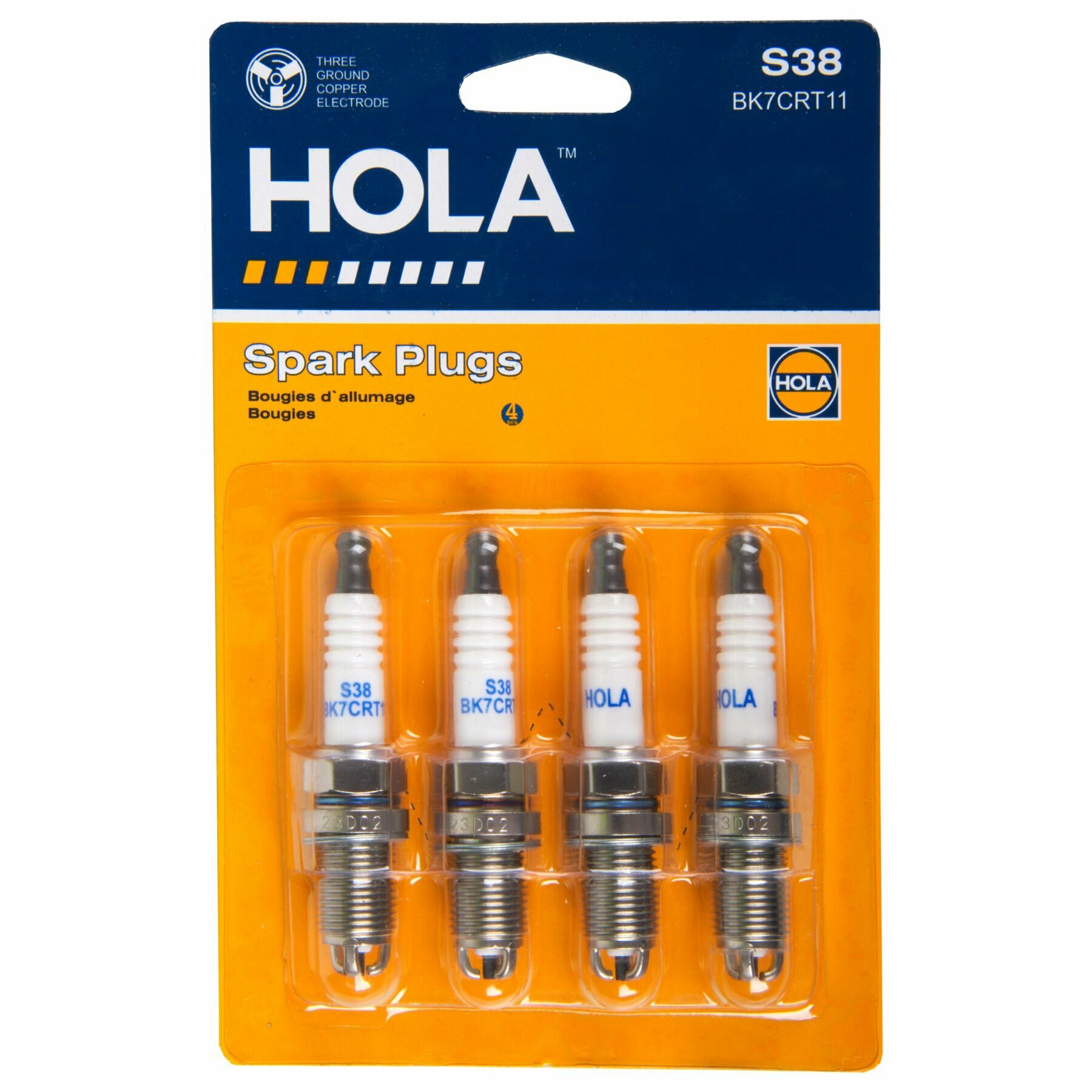 Свечи зажигания трехэлектродная 16V для LADA 2110-12 Kalina 1117-19 Priora 2170-72 HOLA S38