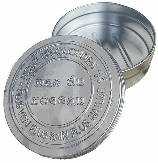 Коробочка Mas du Roseau BOITE RONDE для мыла или шампуня твердого диам 7,5 см, алюминий