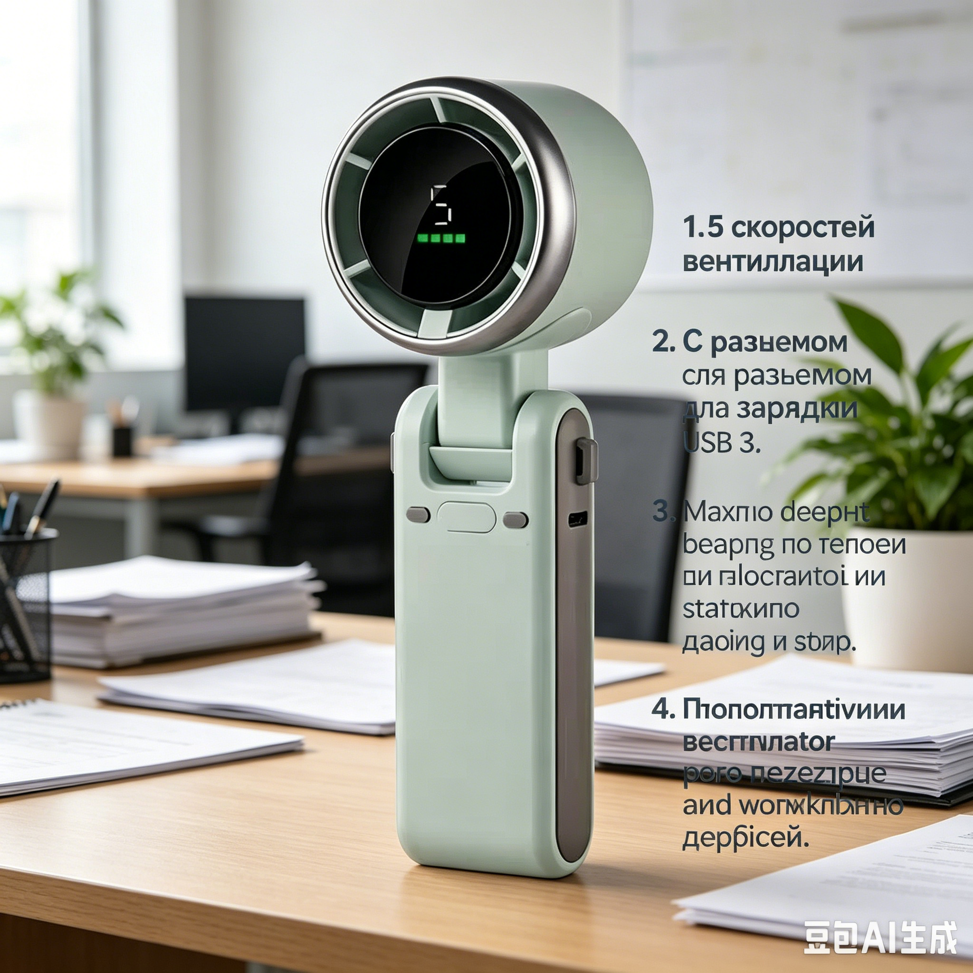 N607 складной маленький вентилятор с подвесной шеей, высокоскоростная турбина, тихая и сильная зарядка от USB