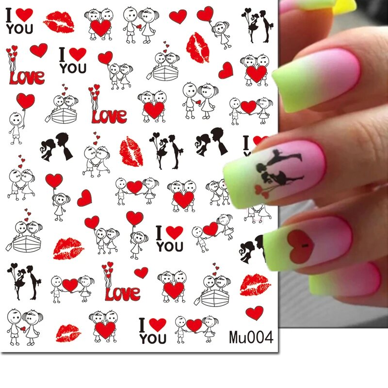 Наклейки для ногтей "I Love You" MU004