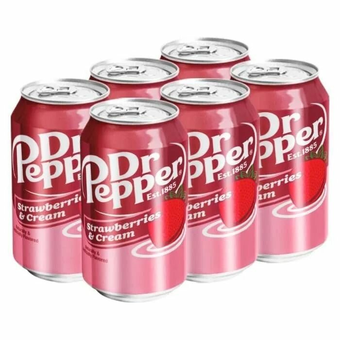 DrPepper Strawberries&Cream (клубника и крем) 355 мл*6 шт.(США)