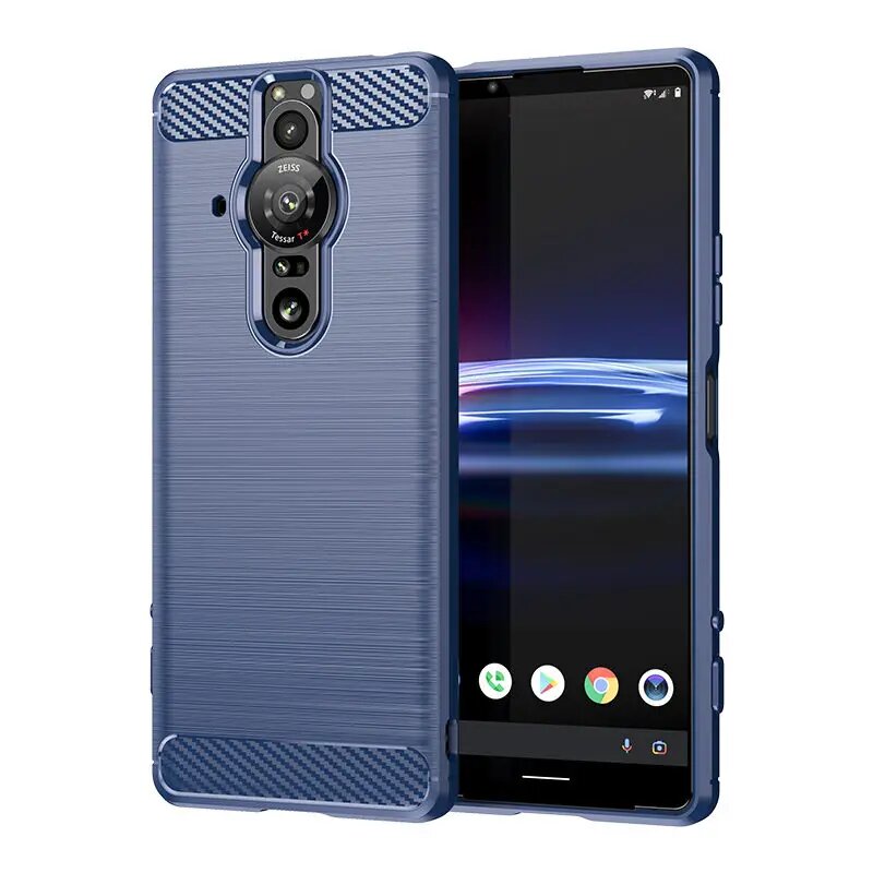 Чехол для Sony Xperia Pro-i, темно-синий, углеволокно