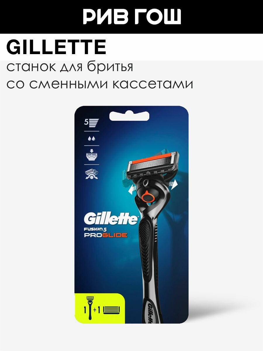 GILLETTE Станок для бритья Fusion ProGlide Flexball, 2 сменные кассеты