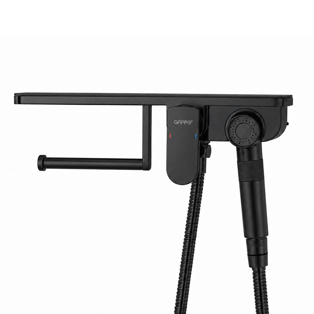 Гигиенический душ со смесителем и полочкой GAPPO G7295-16, черный