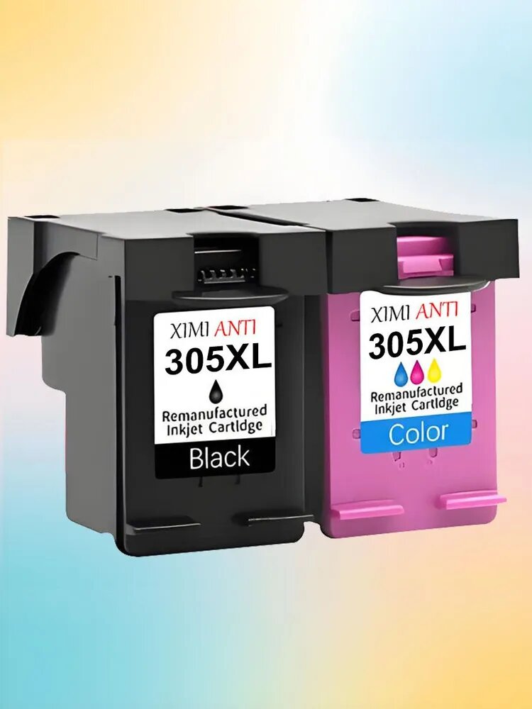 Подходит для картриджей, совместимых с HP 305XL column, черных и цветных в двух упаковках
