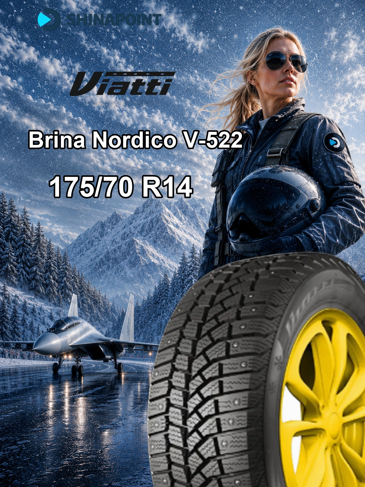 Шины зимние R14 175 70 84 T автомобильная зимняя резина Viatti модель Brina Nordico V-522