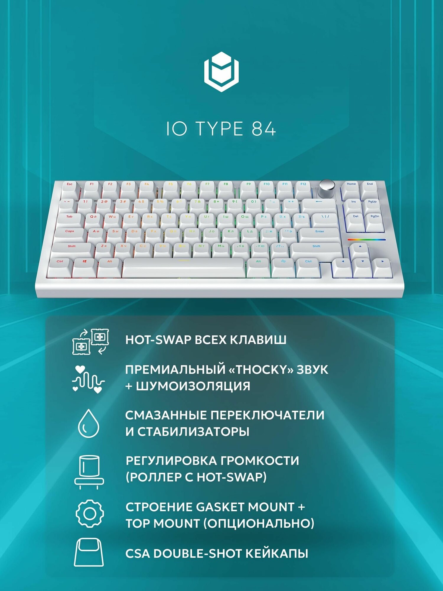 Клавиатура проводная IO by Red Square Type 84 (io281) White
