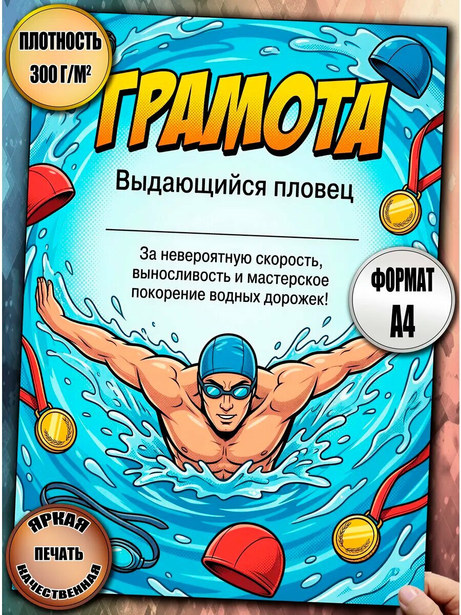 Грамота пловцу