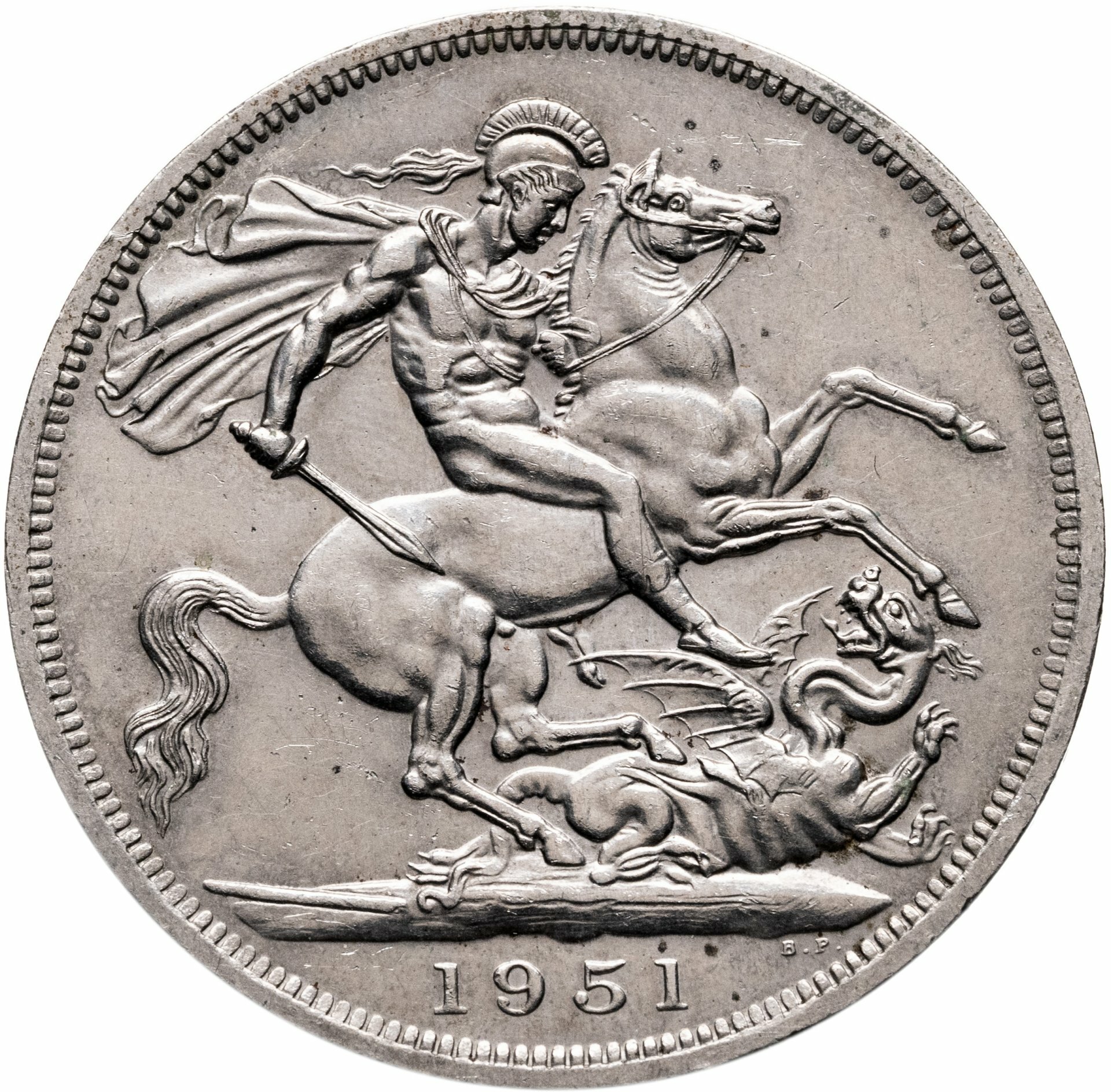 Великобритания 5 шиллингов shillings 1951 "Британский фестиваль 1951 года", Мельхиор медь-никель, в сохранности XF