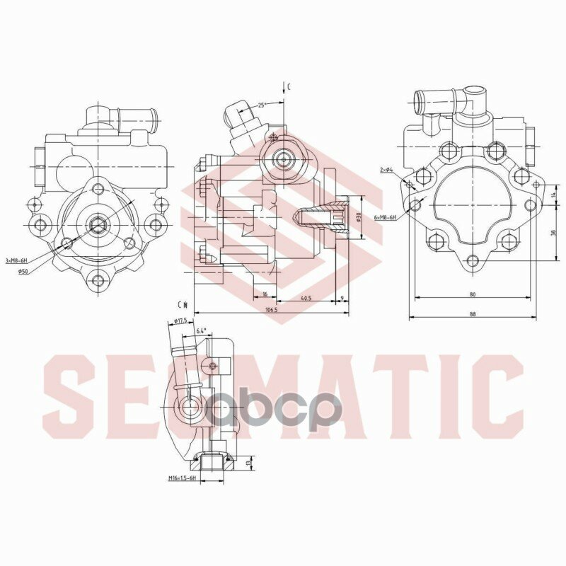 Насос ГУР AUDI A4 (8E2, B6) 2.4/2.8/3,0L 1997-2004 AUDI A4 (8EC, B7) 2.0L TFSI 2001-2005 AUDI A6 (4B5, C5) 3.0L 2001-2004 .