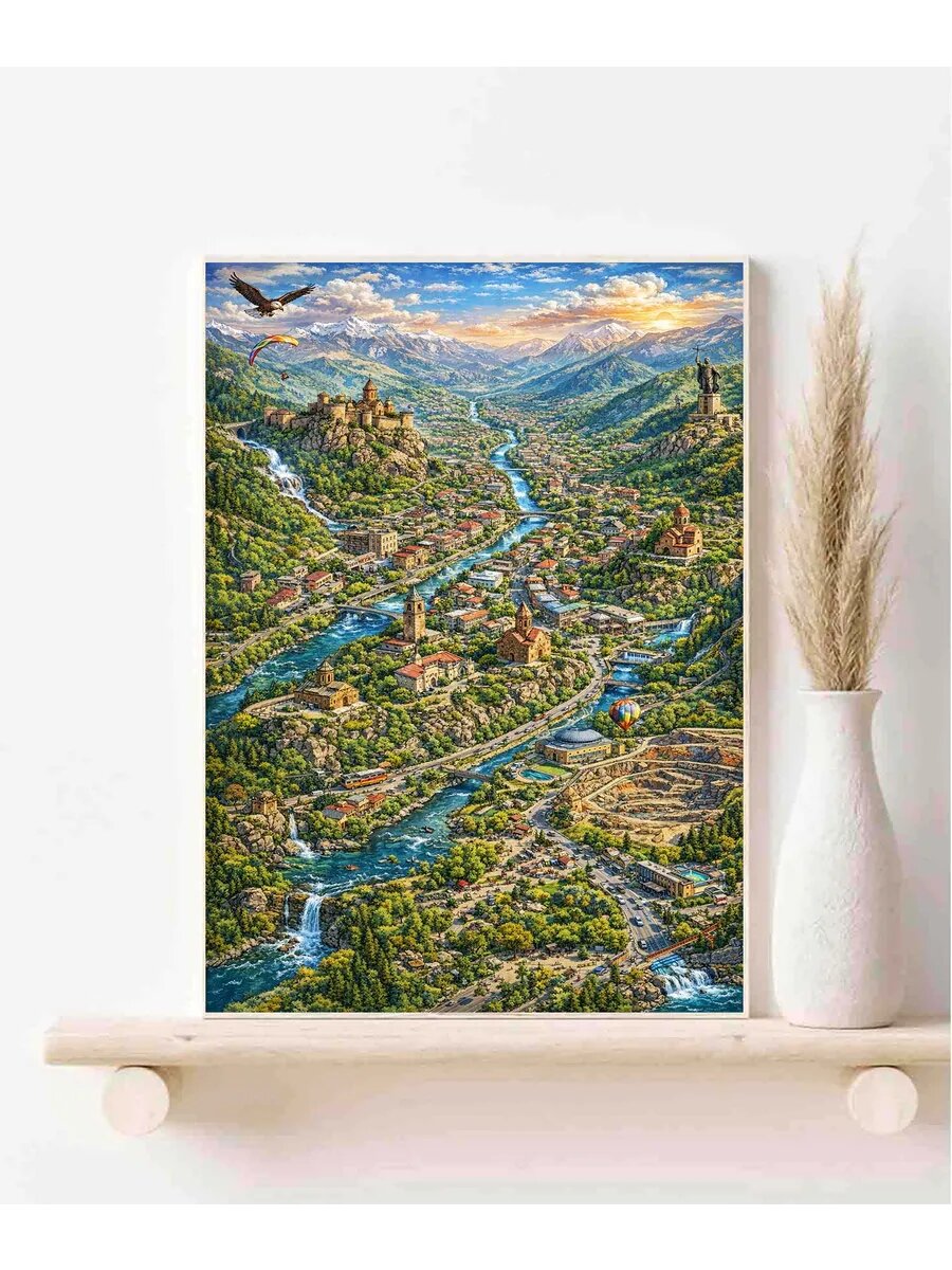 Капан, Армения, Fantasy Map, Карта, Плакат 30x42см