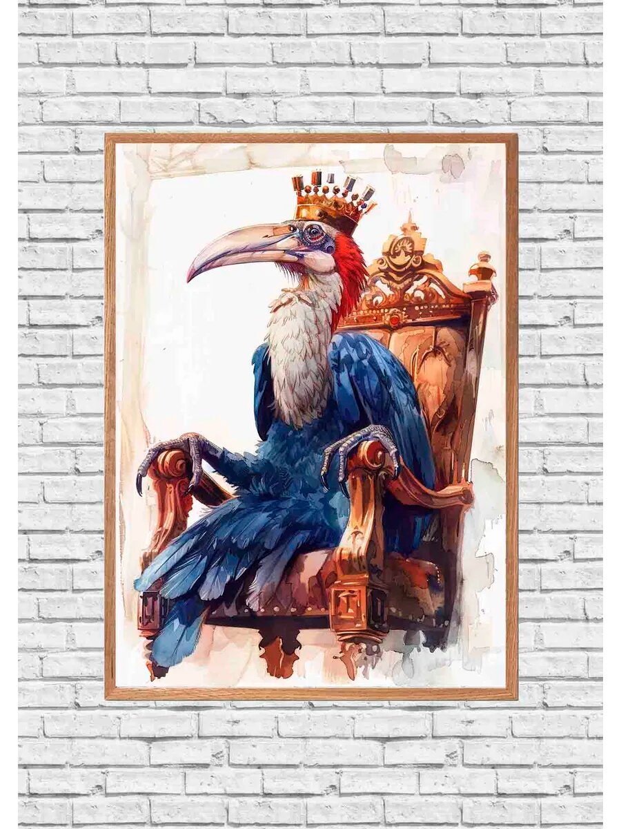 Птица-носорог король Англии 2, Плакат 30x42см