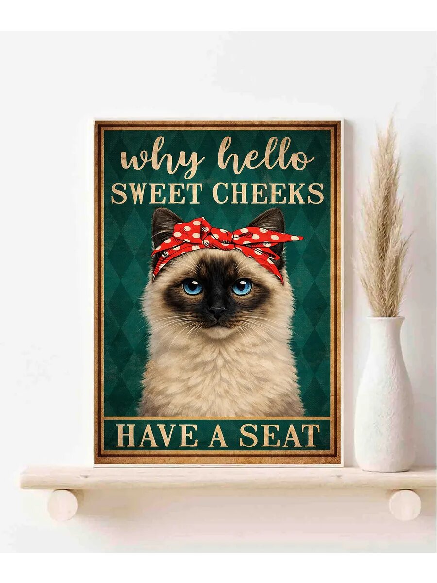 Бирманская кошка, Why Hello Sweet Cheeks, Плакат 30x42см