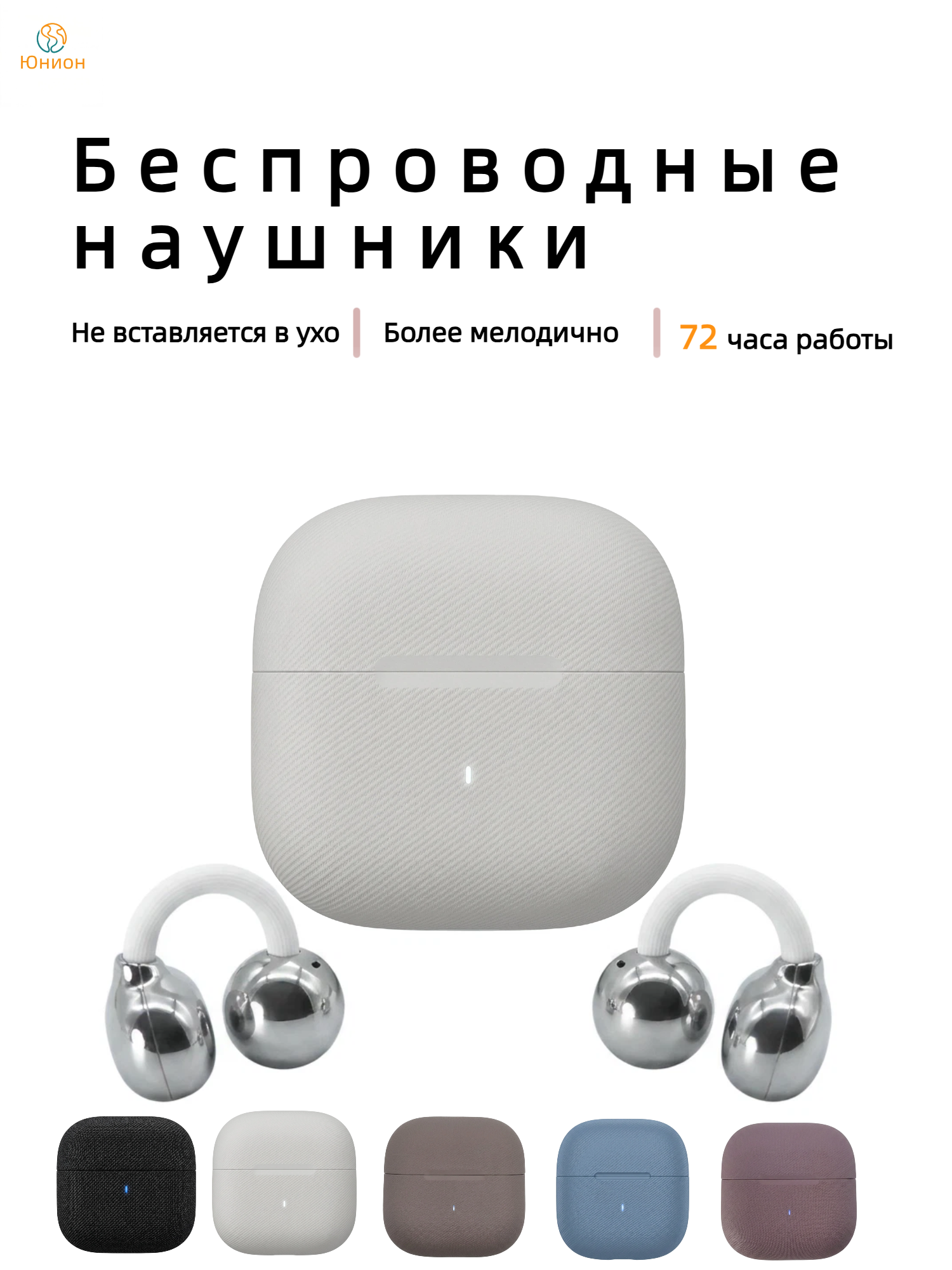 Наушники беспроводные для iPhone и Android сенсорное управление
