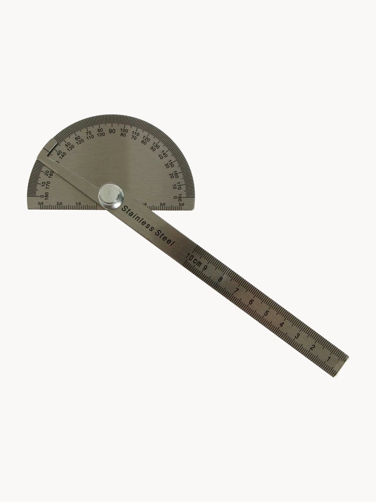 Линейка - транспортир Сима-ленд, шкала 10 см, нержавеющая сталь