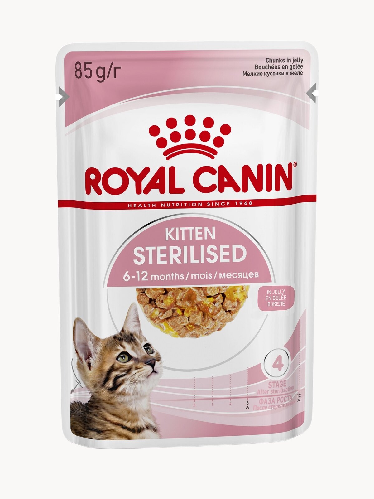 Влажный корм для стерилизованных котят Royal Canin Kitten Sterilised кусочки в желе, 28 шт по 85 г
