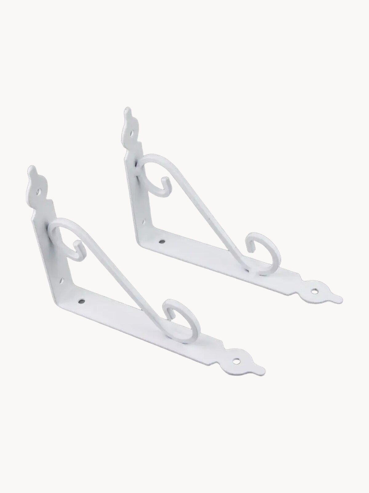 Кронштейн для полок/ L-образный фигурный/ белый/ 240х190мм/ 2шт.