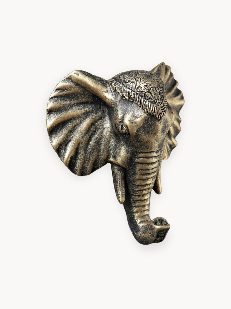 Крючок фигурный "Слон", металл, бронзовый цвет, 4 х 12 х 13 см