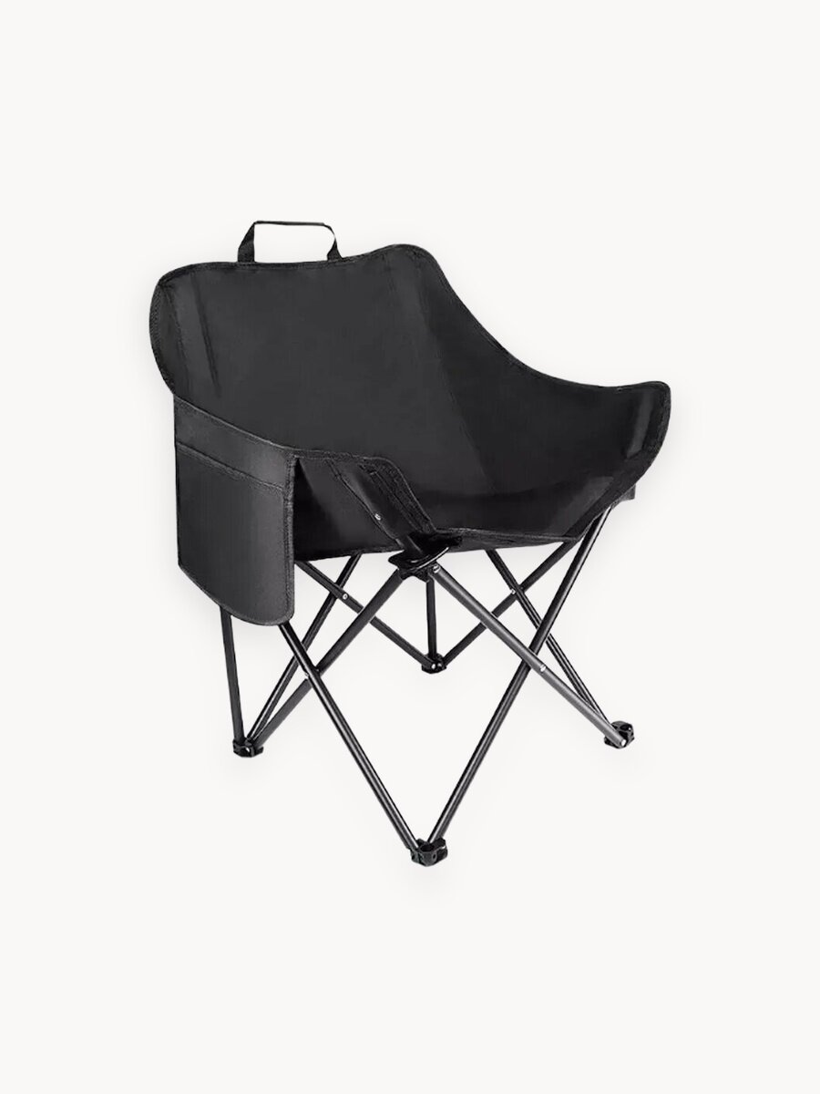 Раскладное кресло, туристическое, металл, 2 шт, черное, легкий вес 1.7 кг