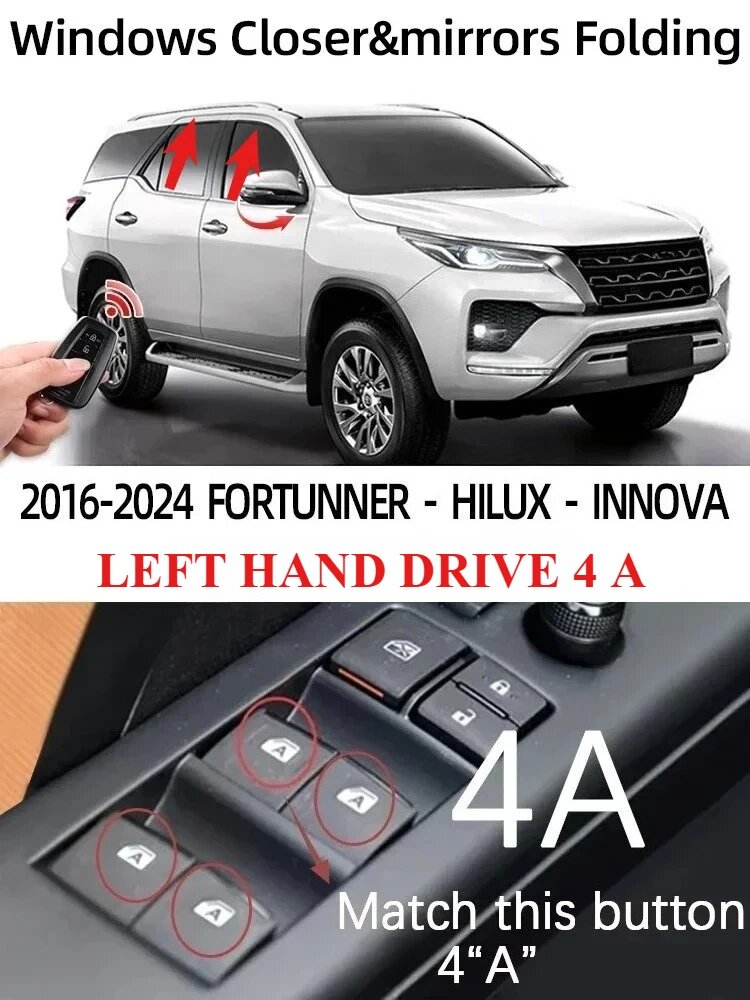 Модуль автоматического закрытия окон и складывания зеркал для Toyota Hilux Revo LHD 4 AUTO 2016-24
