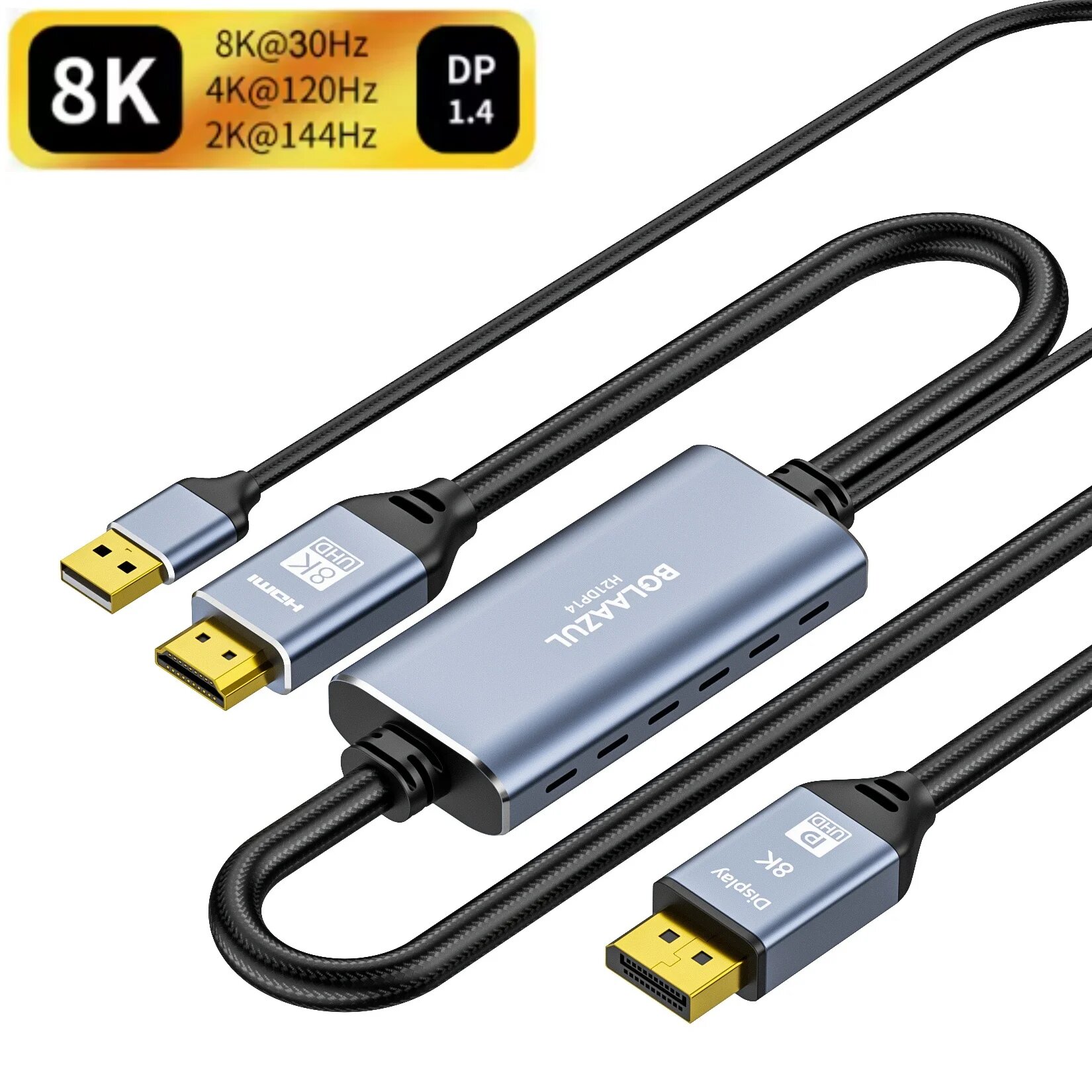 HDmatters Активный кабель HDMI 2.1 - DisplayPort 1.4 8K 30Hz