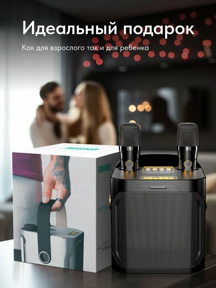 Караоке система, Колонка с микрофонами, Караоке система с двумя микрофонами