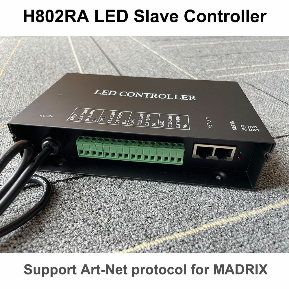 H802RA Пиксельный контроллер Madrix, Artnet to SPI WS2811 WS2812b SK6812 Контроллер DMX Artnet, поддержка протокола Art-Net для MADRIX -HJ