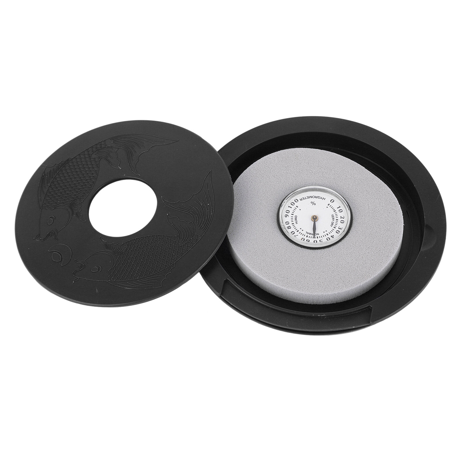 Увлажнитель для резонаторного отверстия гитары с гигрометром и датчиком влажности, для акустической гитары, черный.