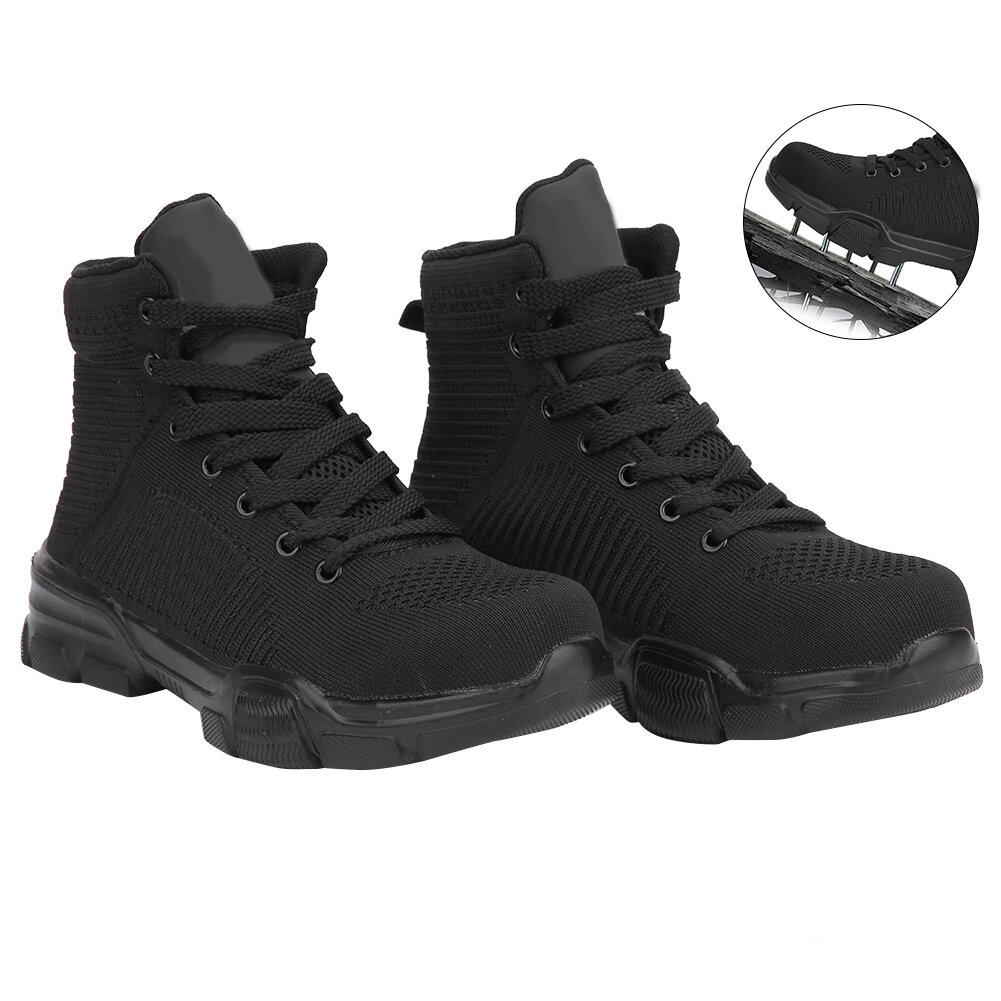 Дышащая мужская обувь HighTop, легкая противопрокольная, противоударная, безопасная уличная походная обувь (41)