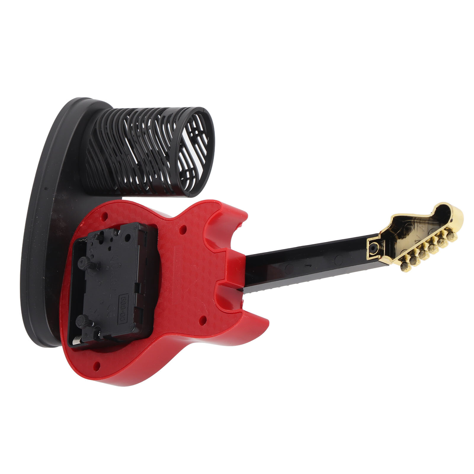 Винтажные настольные часы в форме гитары, стабильная база, работающий от батареи, будильник из АБС-пластика с подставкой для карандашей для спальни, офиса