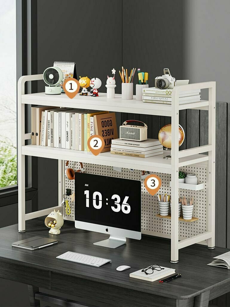 Кронштейн для хранения настольного компьютера, настольный многослойный стеллаж для хранения книжных полок75x20x98