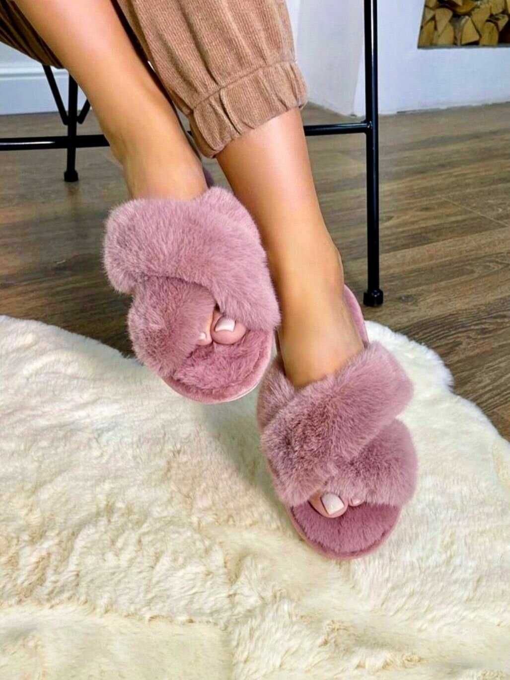 Тапочки Меховые домашние тапочки